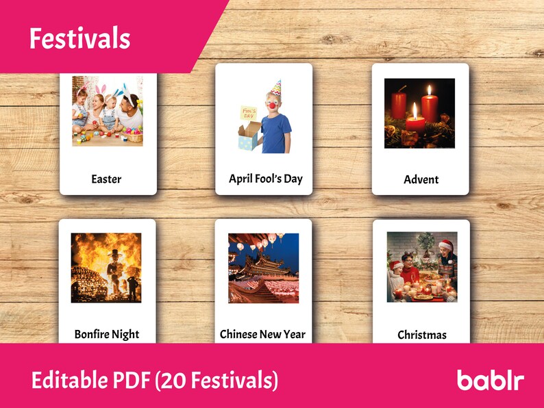 Festivals • Editable Montessori Cards • PDF Printable Toddler ...