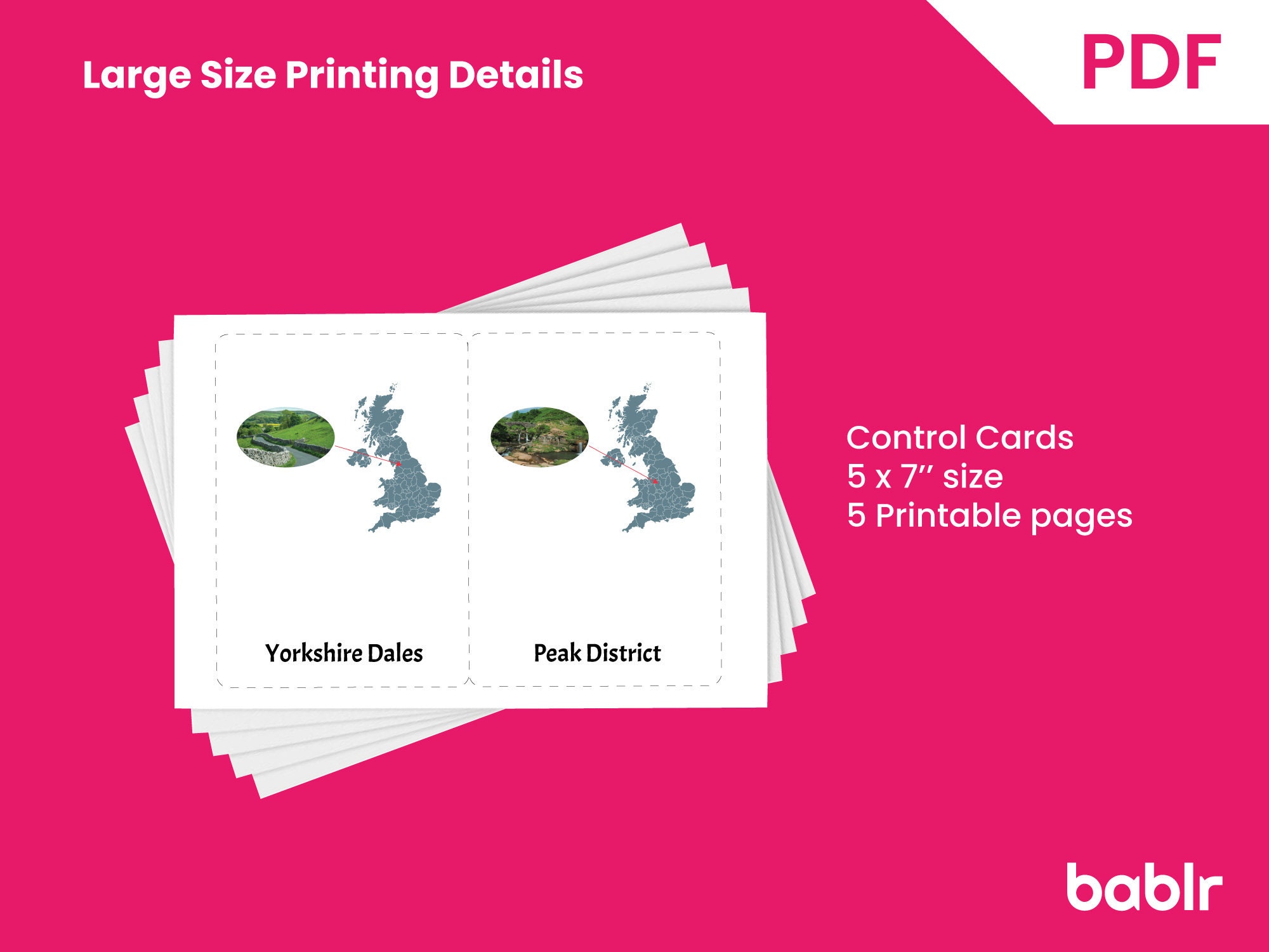 Uk's Physical Map • Editable Montessori Cards • PDF Printable Kids ...