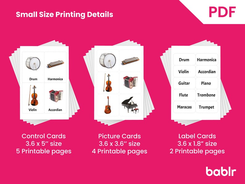 Musical Instruments • Editable Montessori Cards • PDF Printable Toddler ...