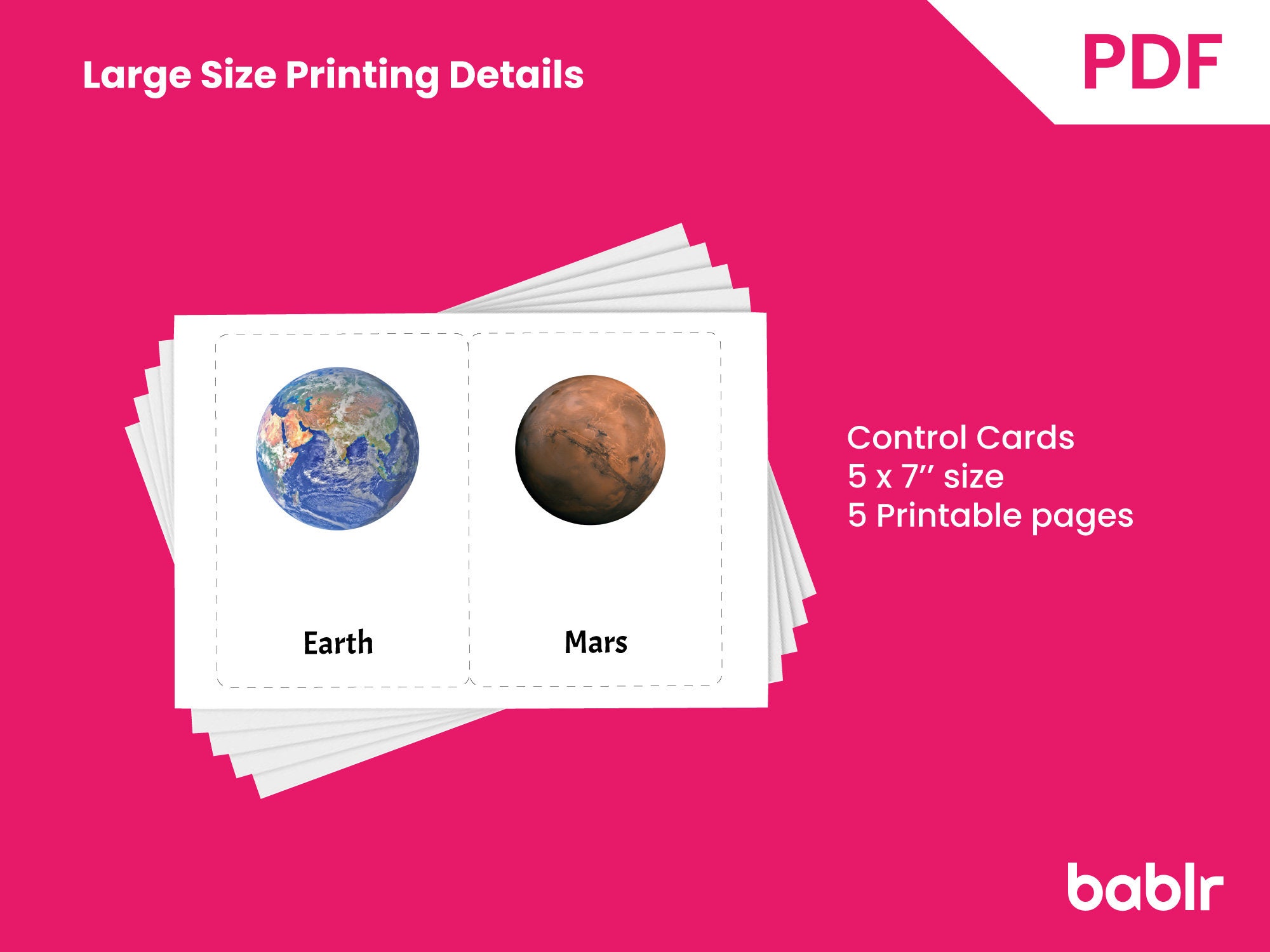Solar System • Editable Montessori Cards • PDF Printable Toddler ...