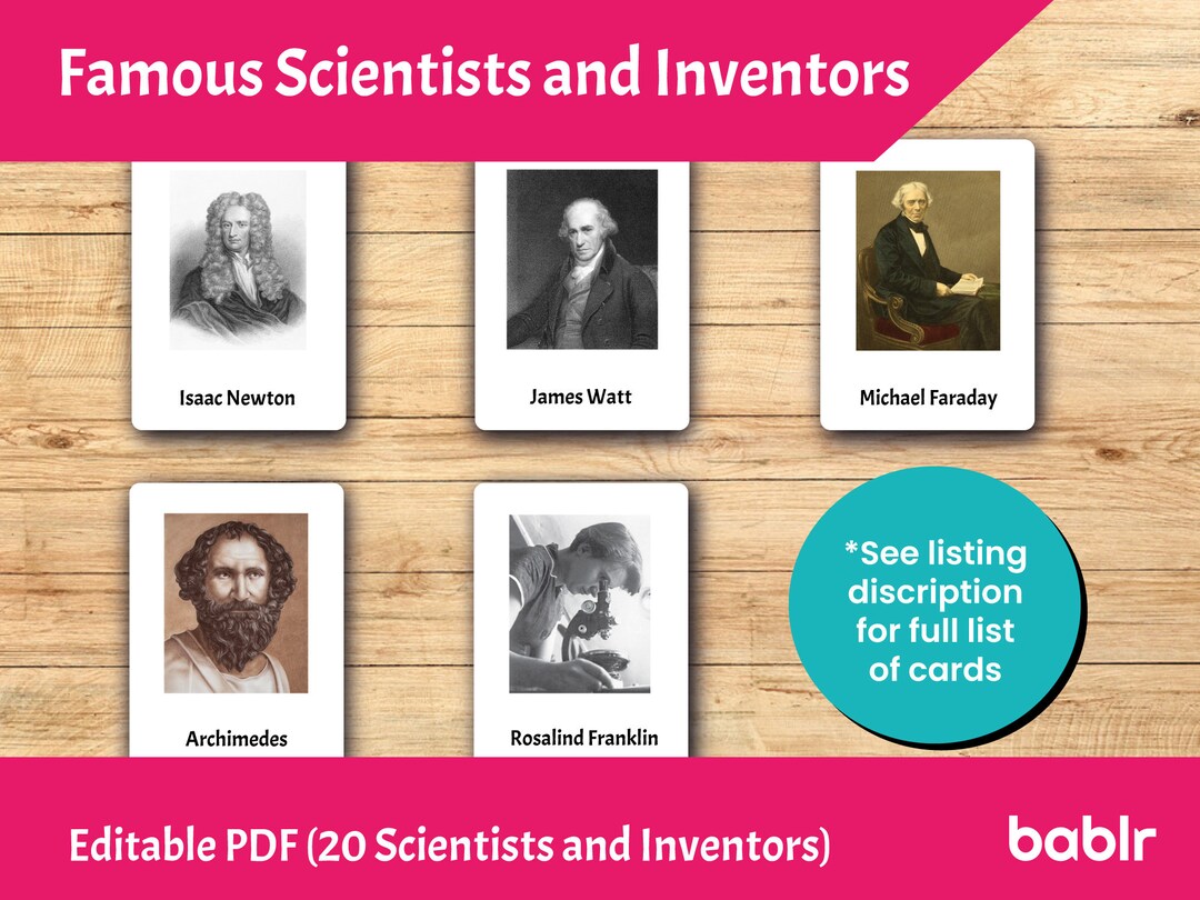 Famous Scientist and Inventers • Editable Montessori Cards • PDF ...
