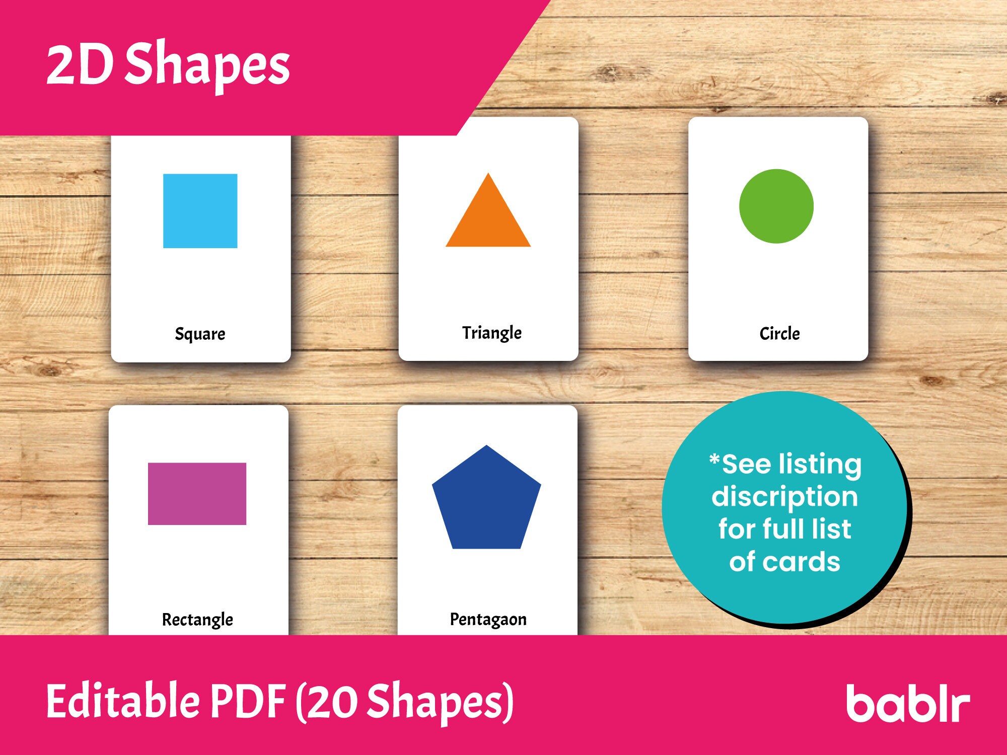 2D Shapes • Editable Montessori Cards • PDF Printable Toddler ...