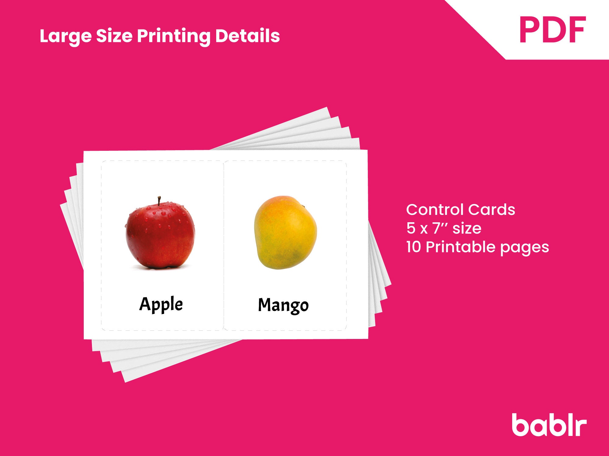 Fruits real Pictures Editable Montessori Cards PDF Printable Toddler ...