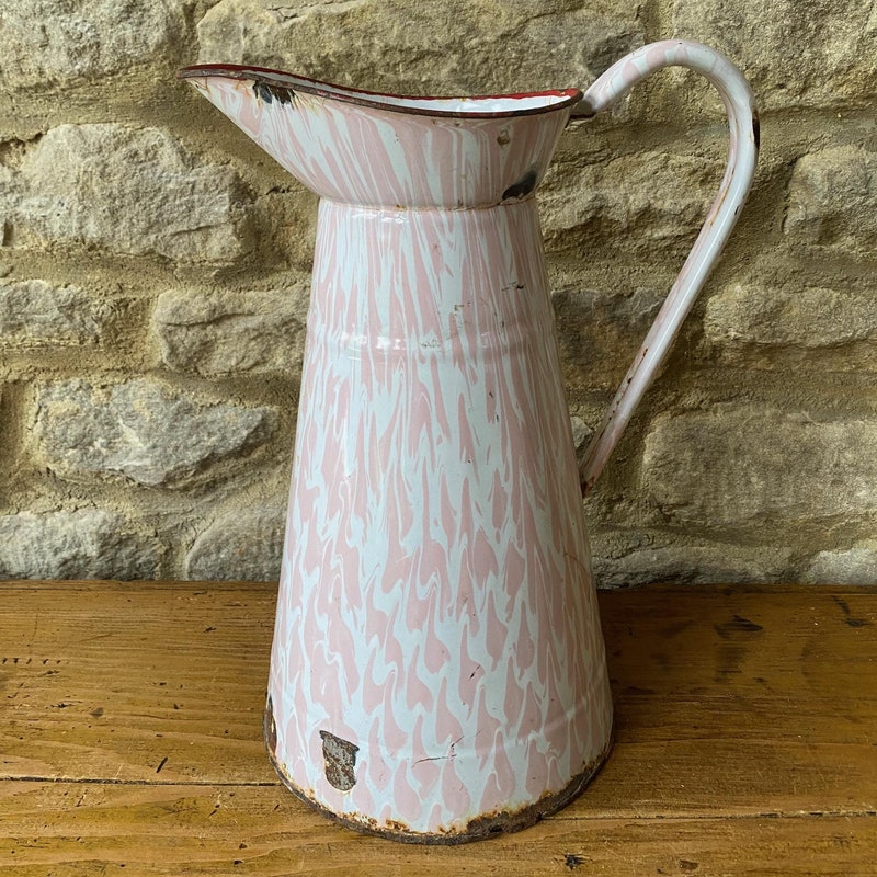 French Enamelware Pitcher - Etsy