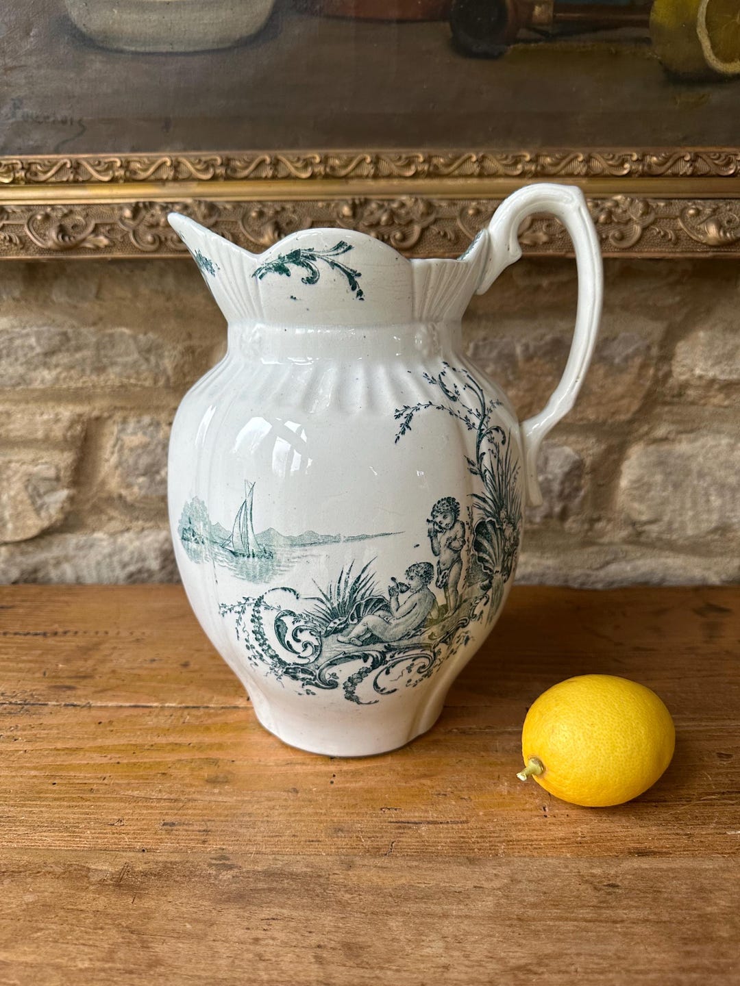 Antique Jules Vieillard Bordeaux Water Jug Model 'sce Neptune' in Terre ...