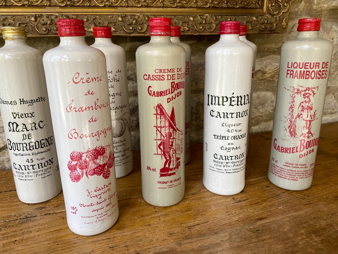 Vintage French Ceramic Liquor Bottles - Etsy