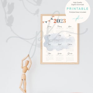 2023 Printable Calendar 2023 Year Calendar 12 Months on - Etsy