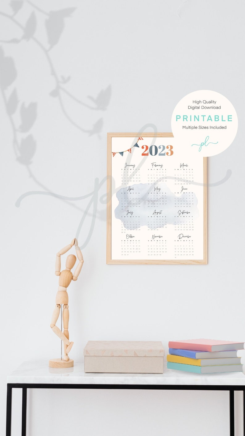 2023 Printable Calendar 2023 Year Calendar 12 Months on - Etsy