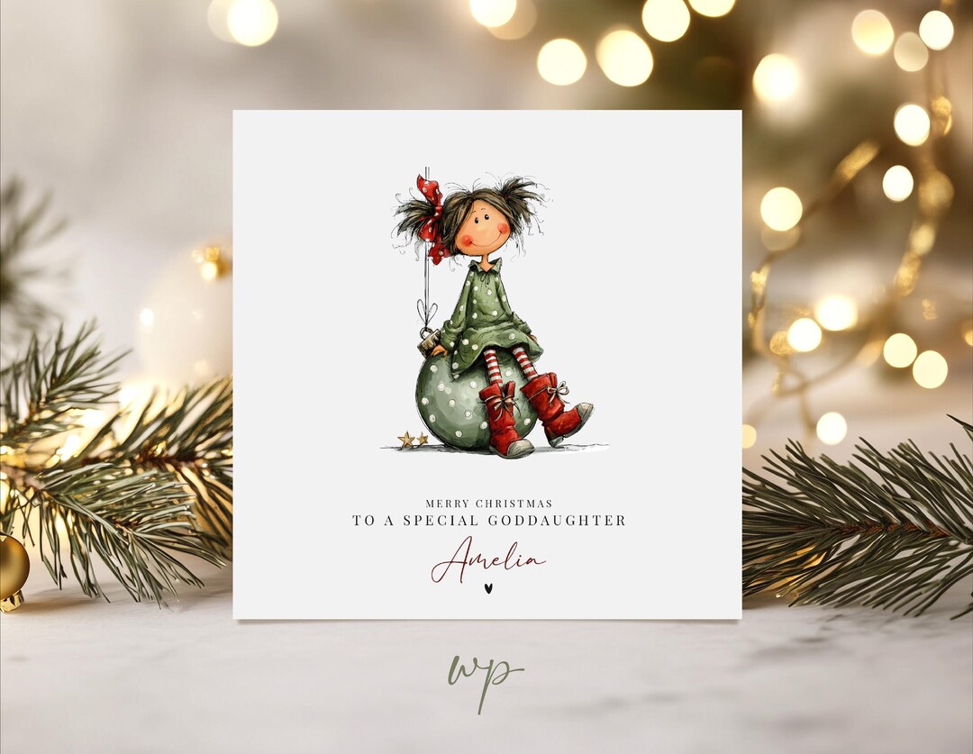 Personalised Christmas Card for Goddaughter, Daughter, Granddaughter ...