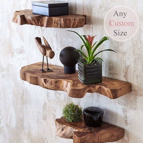 Live Edge Floating Shelf - Etsy