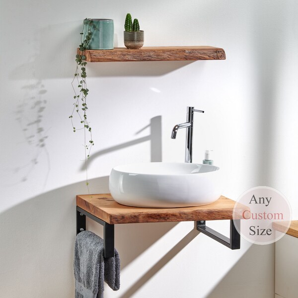 Teak Bathroom Floating Vanity - Etsy