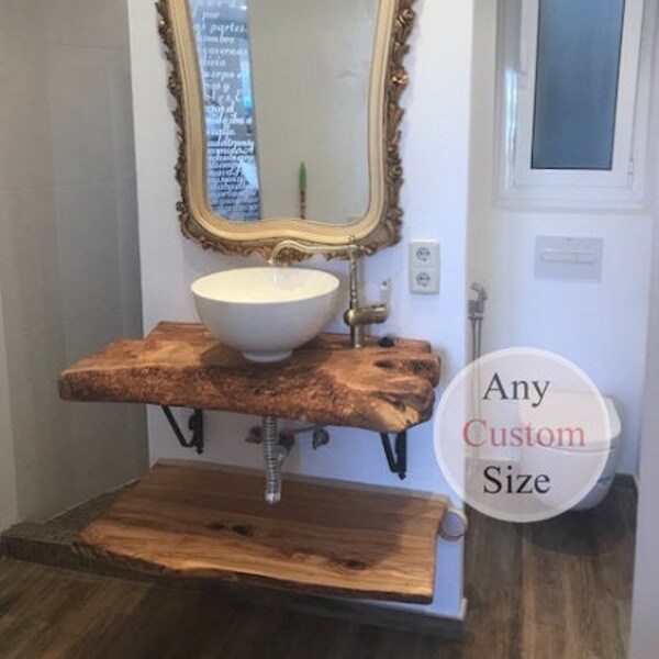 Teak Bathroom Floating Vanity - Etsy