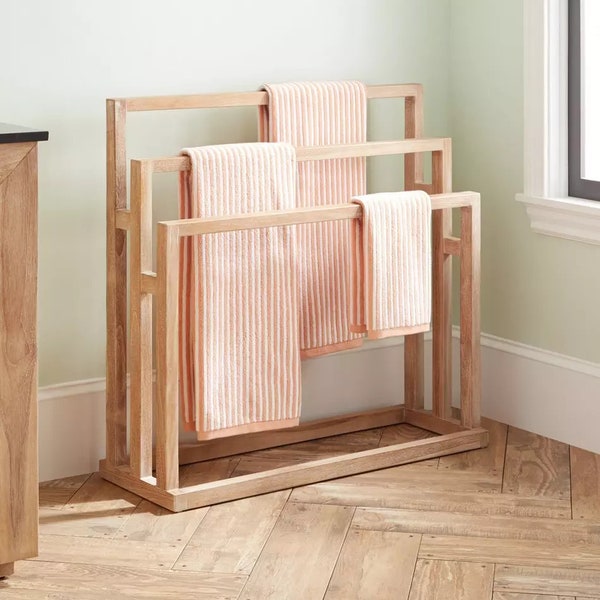 Wood Towel Rack - Etsy