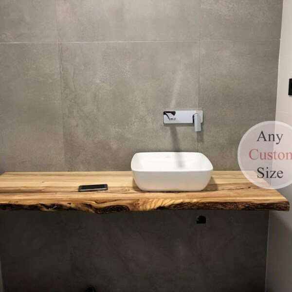 Teak Bathroom Floating Vanity - Etsy