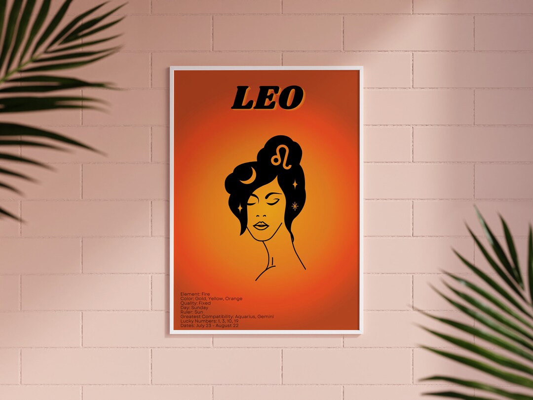 LEO Star Sign Instant Download Print Printable Zodiac Art Aura leo-star-sign-instant-download-print-printable-zodiac-art-aura