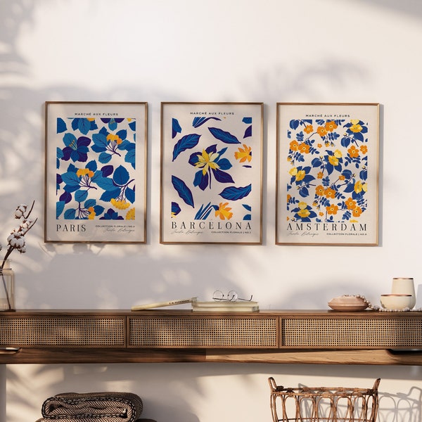 Flower Prints Set of 3 - Etsy