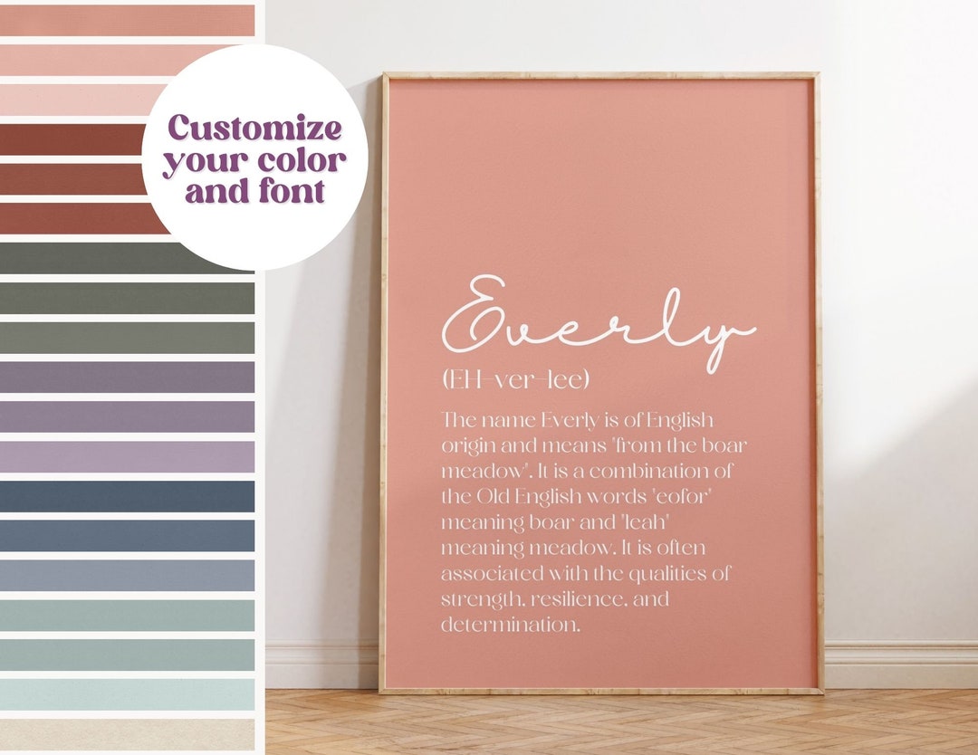 Personalized Baby Name Meaning Print: Custom Nursery Decor - Etsy