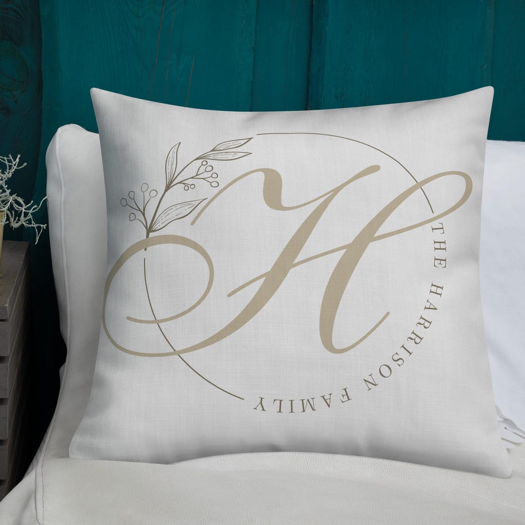 Personalized Family Name Monogram Custom Pillow, Personalization and ...