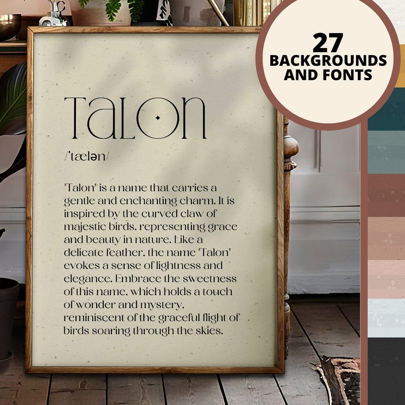 Name Meaning Sign - Etsy