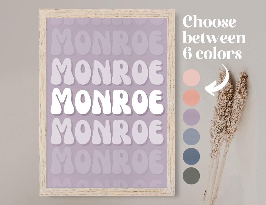 Retro Custom Name Prints Nursery Name Print Custom Gifts Name for ...