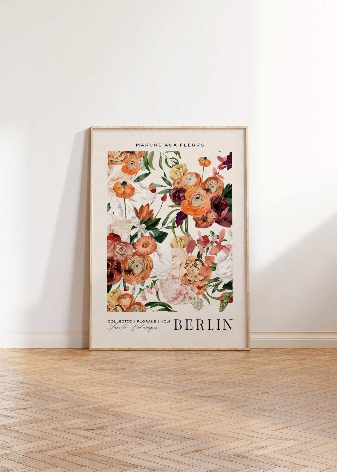 Berlin Flower Market Poster Boho Berlin Flower Market Print Floral ...