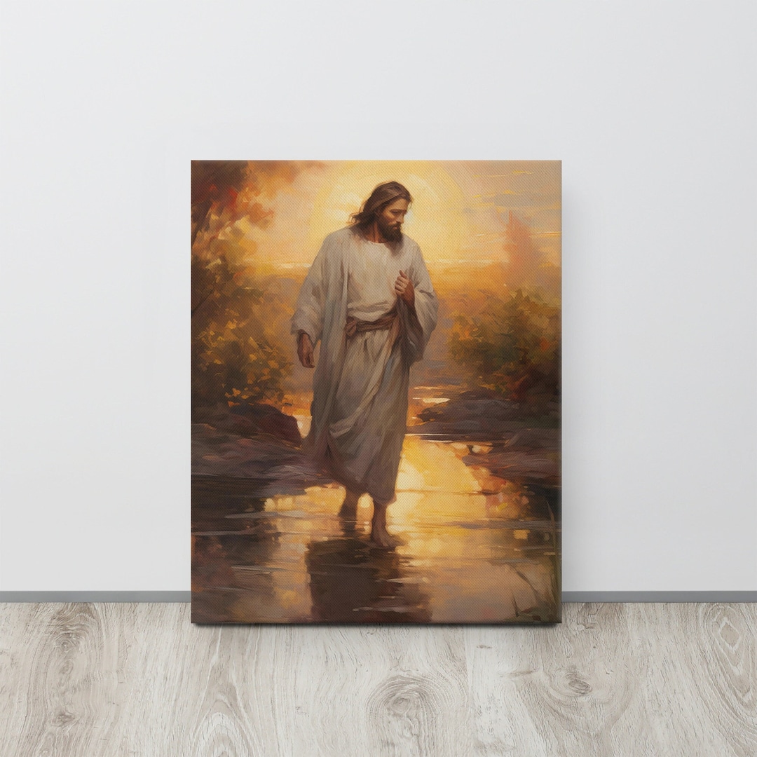 Jesus Impressionism Oil Painting Print on Canvas: Divine Radiance Wall ...
