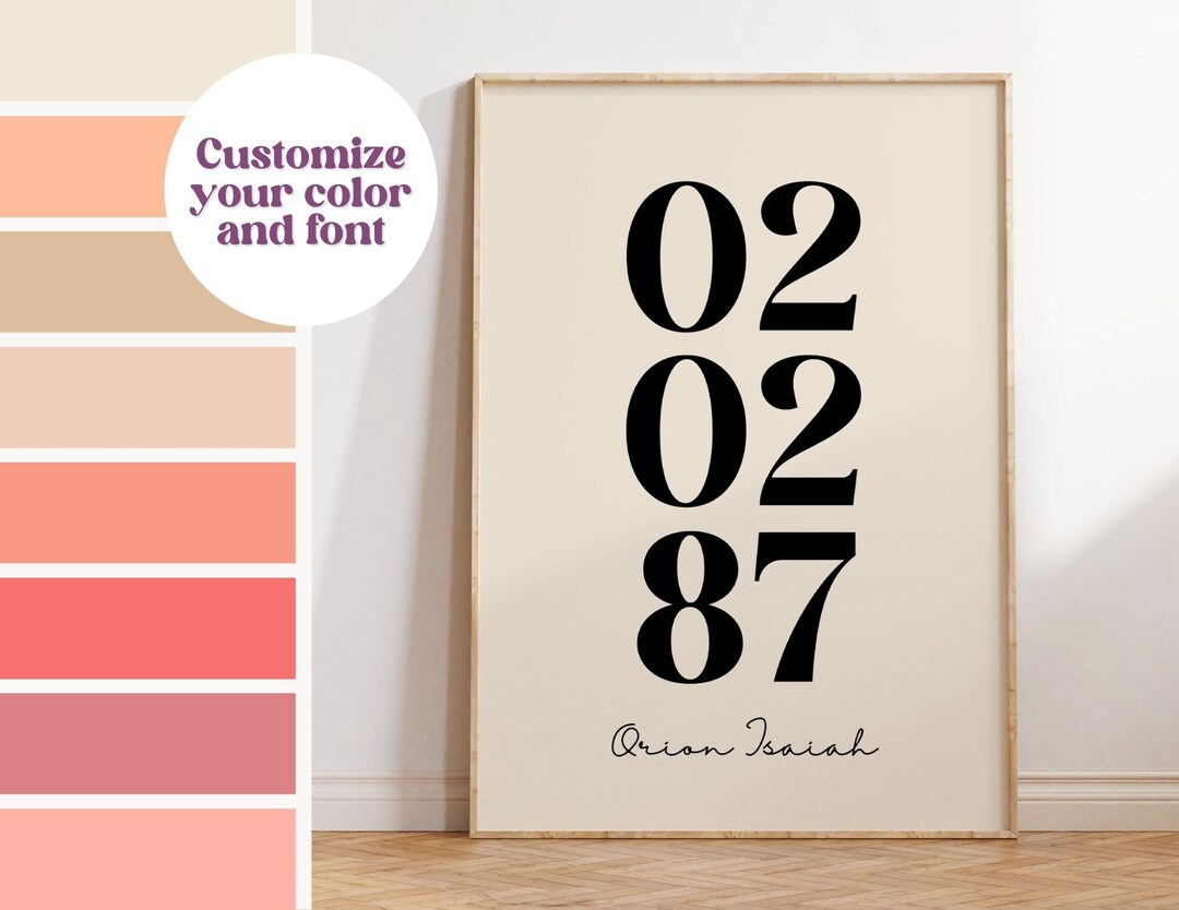 Custom Anniversary Date Print | Personalized Date Wall Art | Custom ...