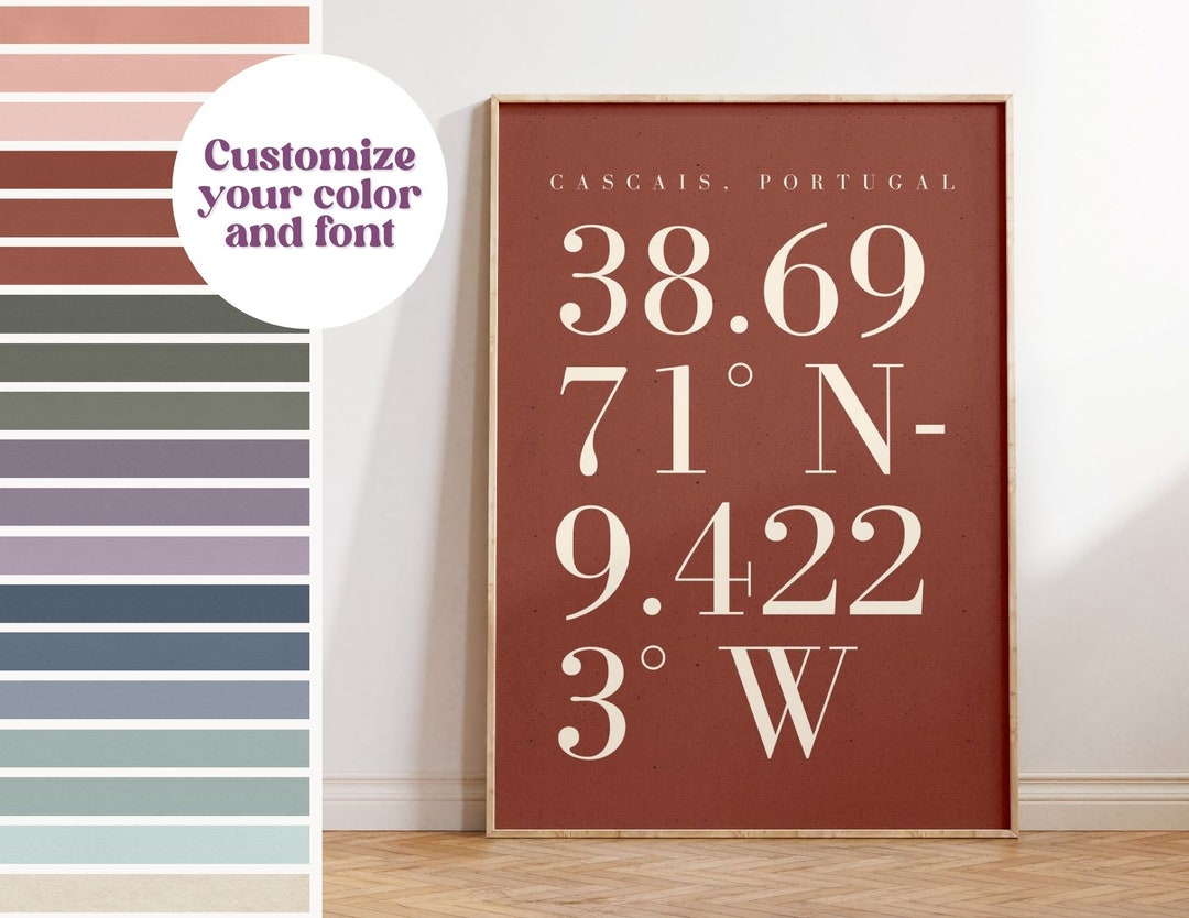 Personalized Coordinates Print | Custom Engagement Print | Personalized ...
