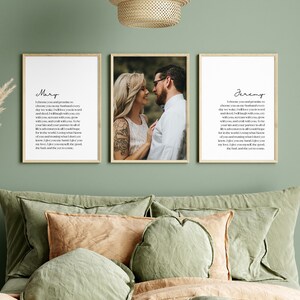 Custom Wedding Vows Prints | Set of 3 | Custom Anniversary Gift for Him ...