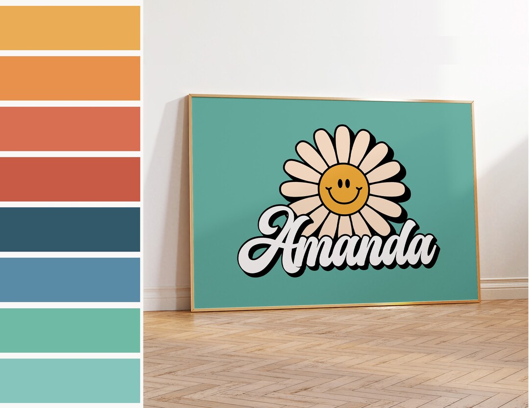 Personalized Flower Power Nursery Name Print | Custom Gifts | Name for ...