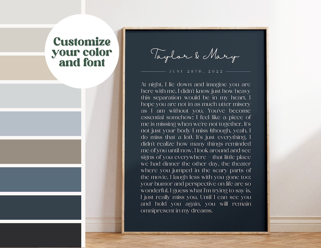 Custom Poem Print | Poems Prints Custom | Custom Anniversary Gift | 1st ...