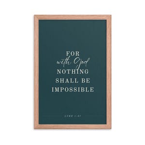 Luke 1:37 | Framed Wall Art Bible Verse Art | Scripture Wall Art ...