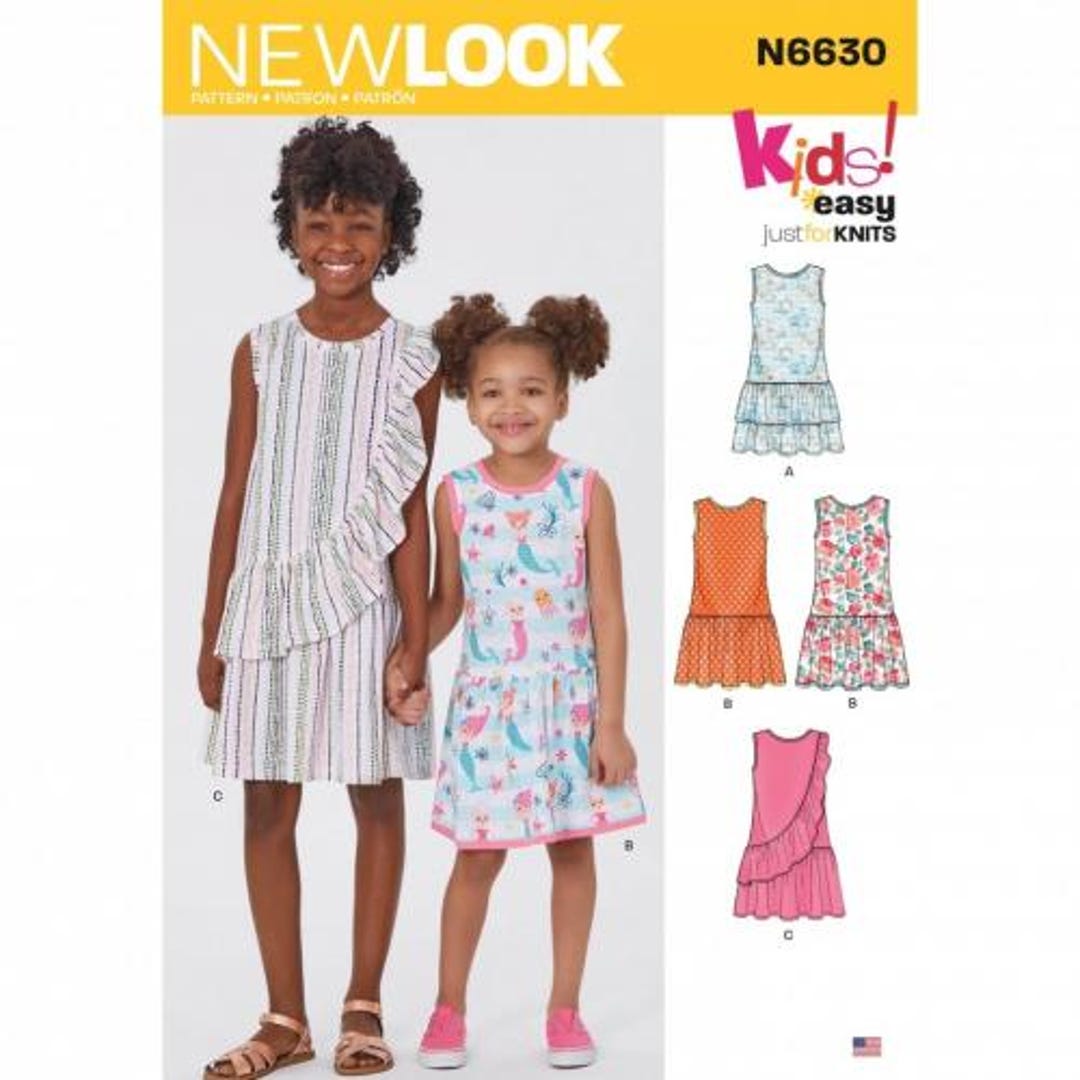 New Look Sewing Pattern 6630 Kids, Teenagers A (3-4-5-6-7-8-10-12-14 ...