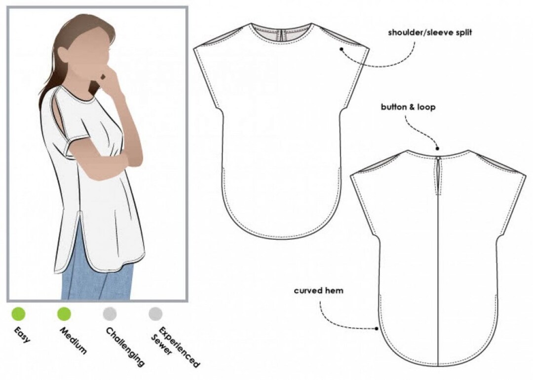 Style Arc Sewing Pattern Rae Tunic Top Women - Etsy