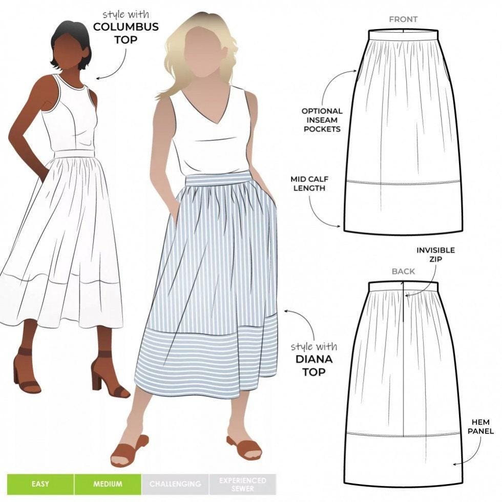 Style Arc Paper Sewing Pattern Memphis Skirt - Etsy