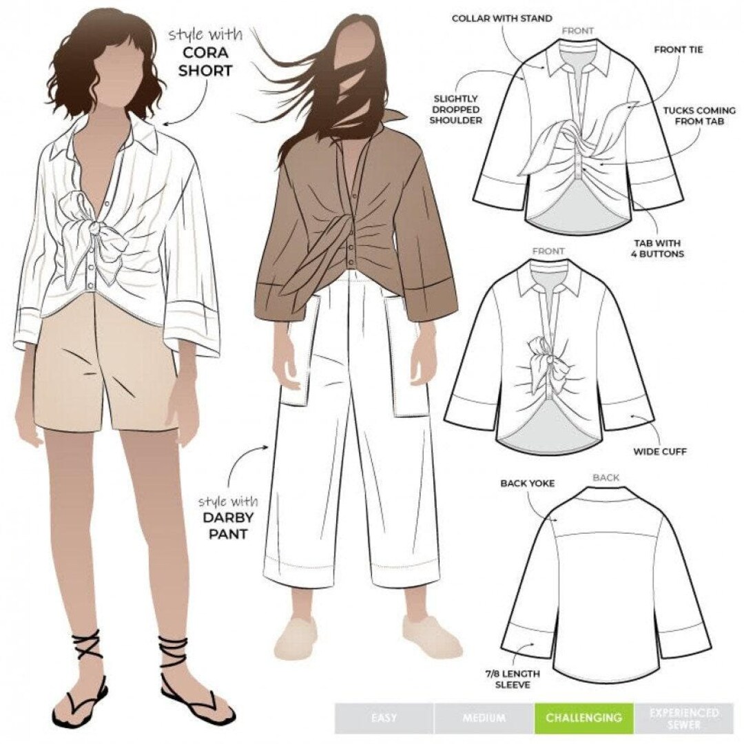 Style Arc Sewing Pattern Nicola Shirt Women - Etsy