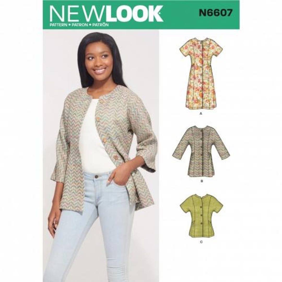New Look Sewing Pattern 6607 Women A (10-12-14-16-18-20-22) Dresses ...
