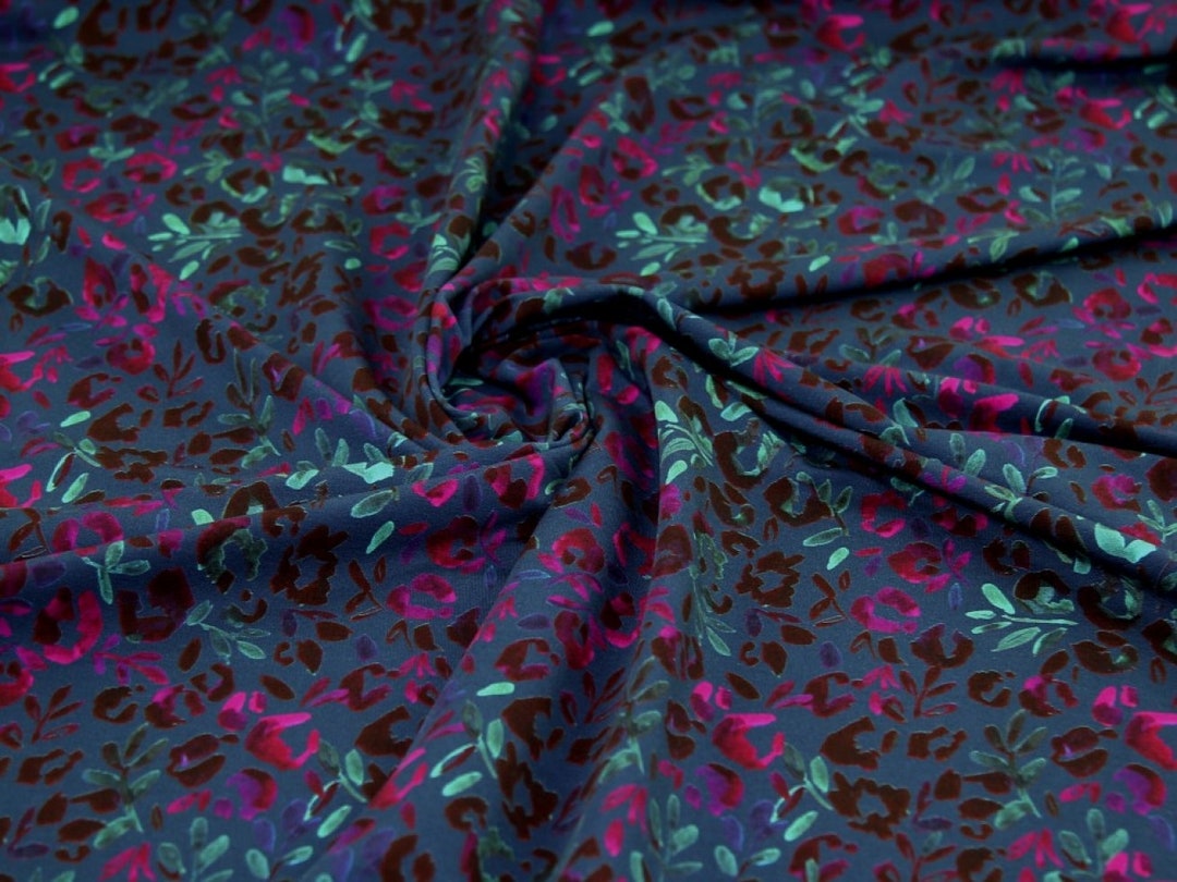 Minerva Exclusive Boudoir Bouquet Loop Back French Terry Stretch Knit ...