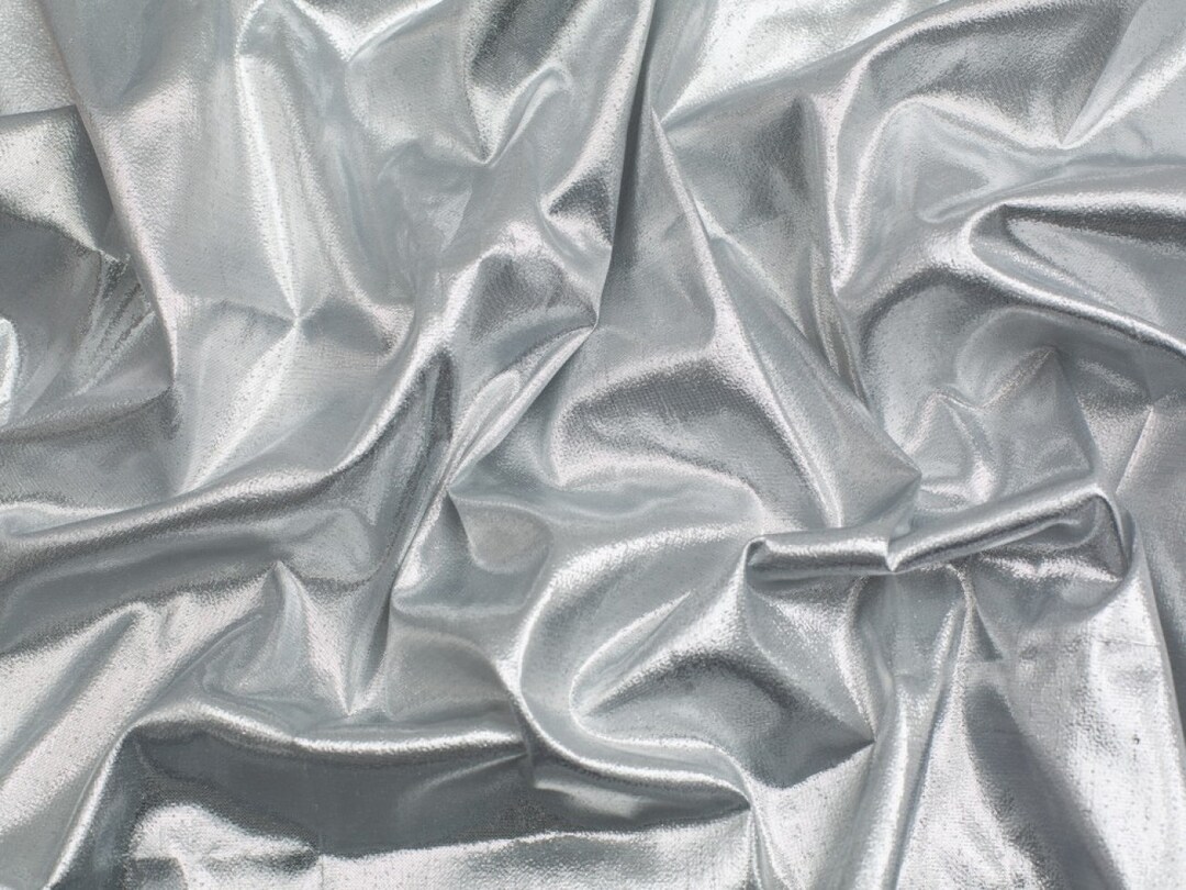 Minerva Paper Metallic Lame Fabric - Silver Plain Pattern - Width 112 ...
