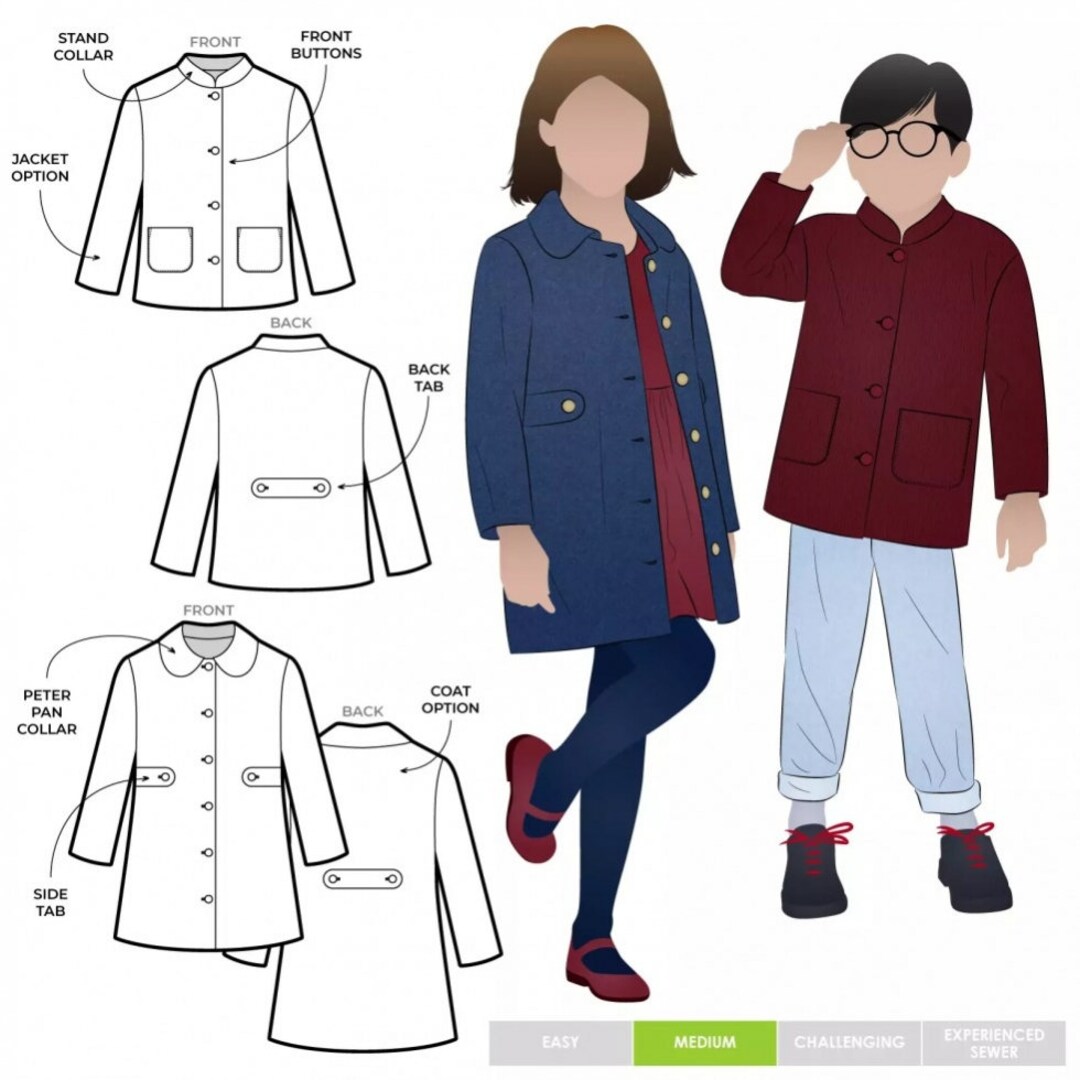 Style Arc Paper Sewing Pattern Kids Florian Jacket & Coat Ages 2-8 - Etsy