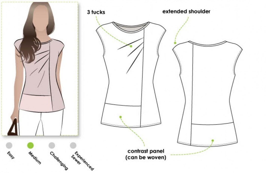 Style Arc Sewing Pattern Lotti Top Women - Etsy