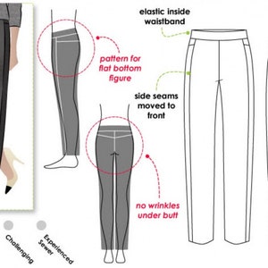 Style Arc Sewing Pattern Flat Bottom Flo Pants Women - Etsy