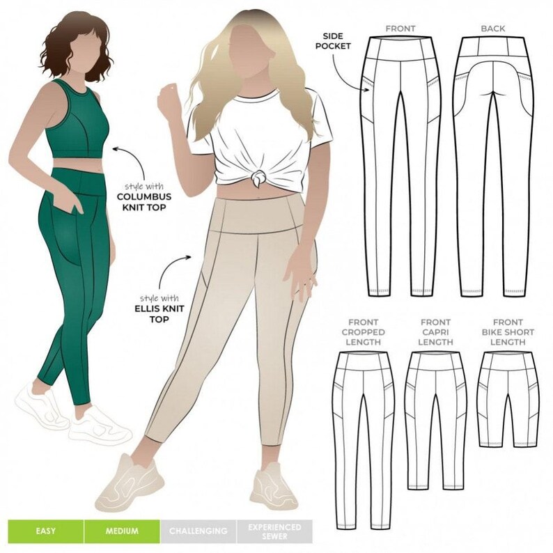 Style Arc Paper Sewing Pattern Columbus Leggings - Etsy