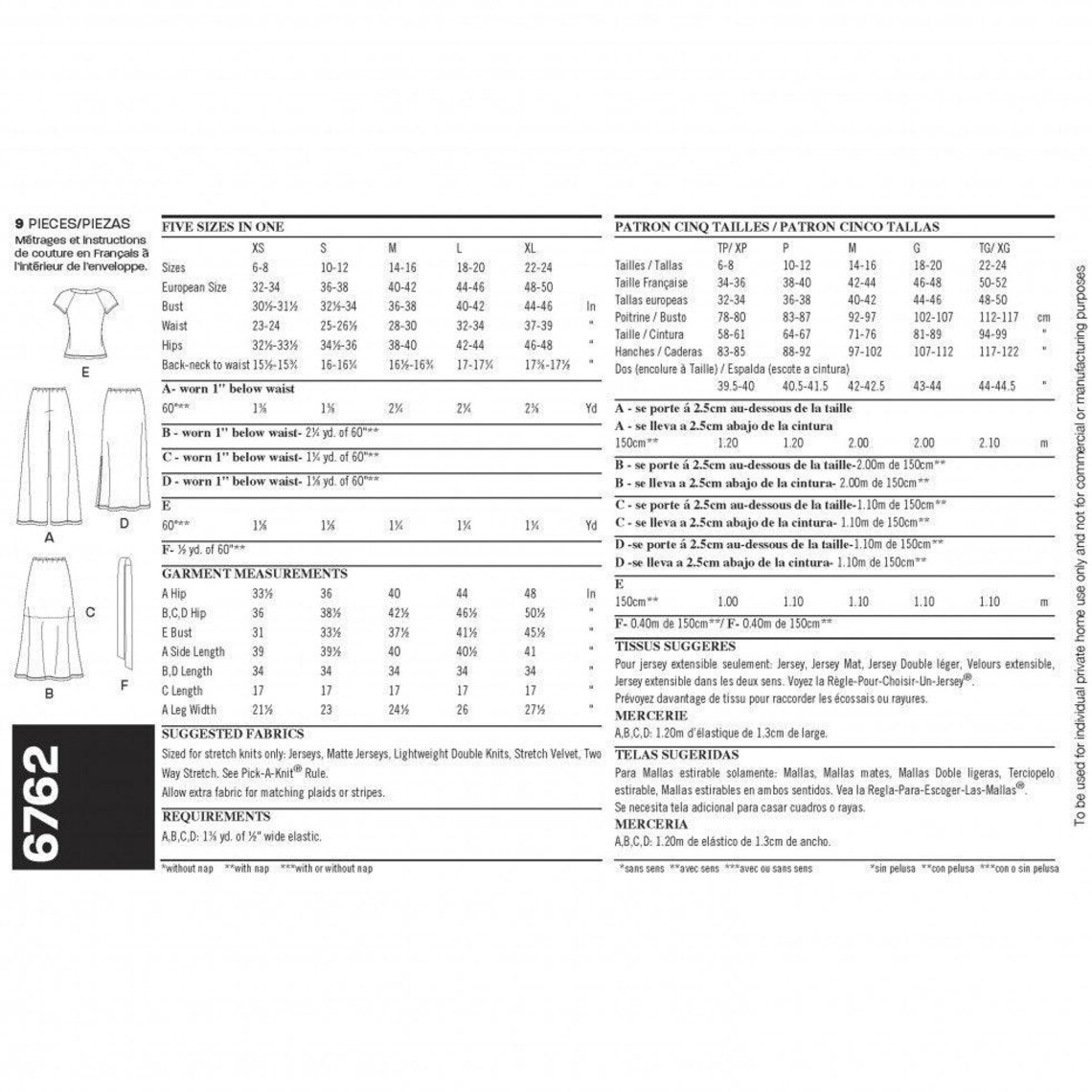 New Look Sewing Pattern 6762 Women XS-S-M-L-XL Trousers, Skirts, Tops ...
