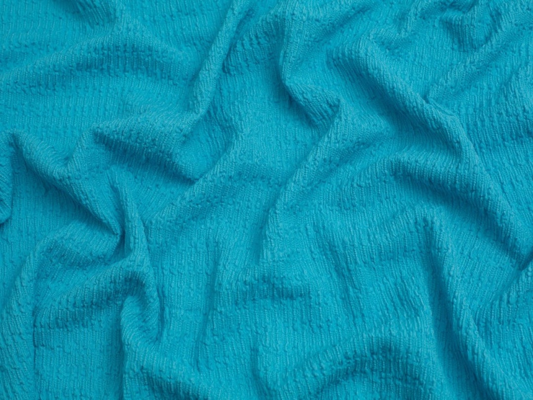 Minerva Core Range Popcorn Textured Stretch Knit Fabric Aqua - Etsy
