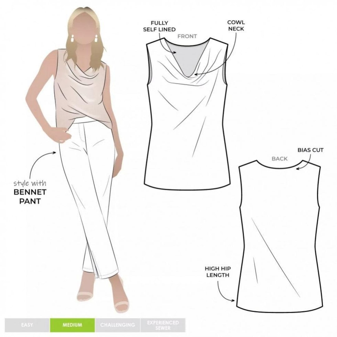 Style Arc Paper Sewing Pattern Monroe Top - Etsy