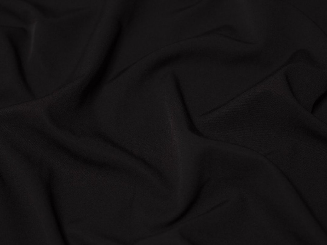 Minerva Core Range Barbi Stretch Woven Crepe Fabric - Black Plain ...