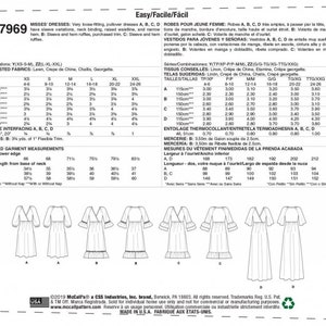 Mccalls Sewing Pattern 7969 Womens - Etsy