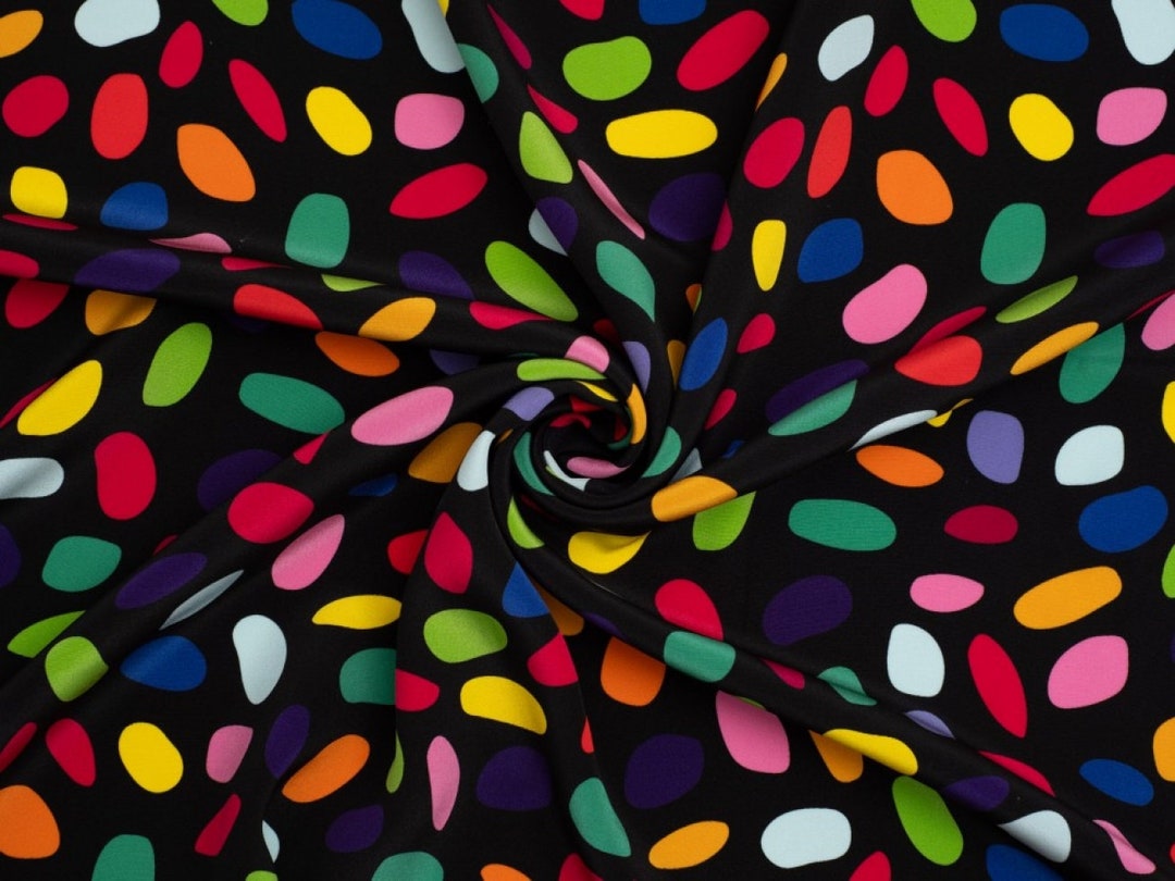 Silk Stretch Woven Crepe Fabric Minerva Exclusive Cool Confetti Spots ...