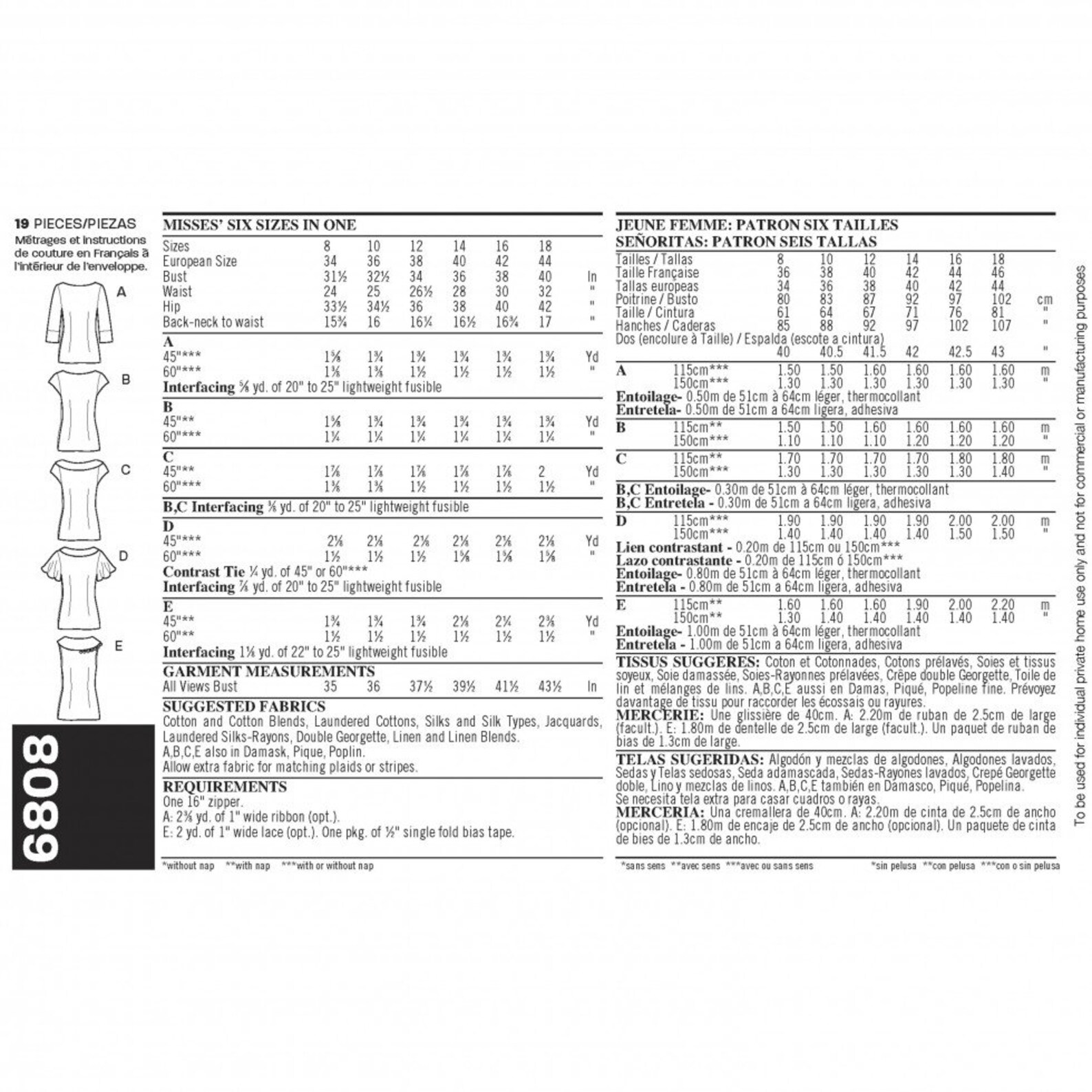 New Look Sewing Pattern 6808 Women 8-10-12-14-16-18 Tops - Etsy